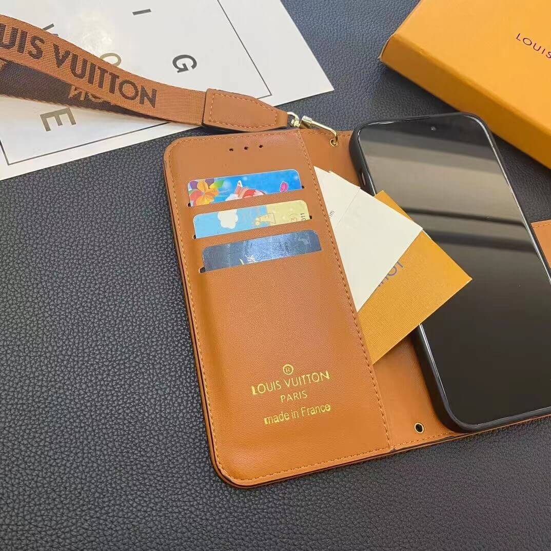 Louis Vuitton Leather Folio Wallet Case for Samsung Galaxy
