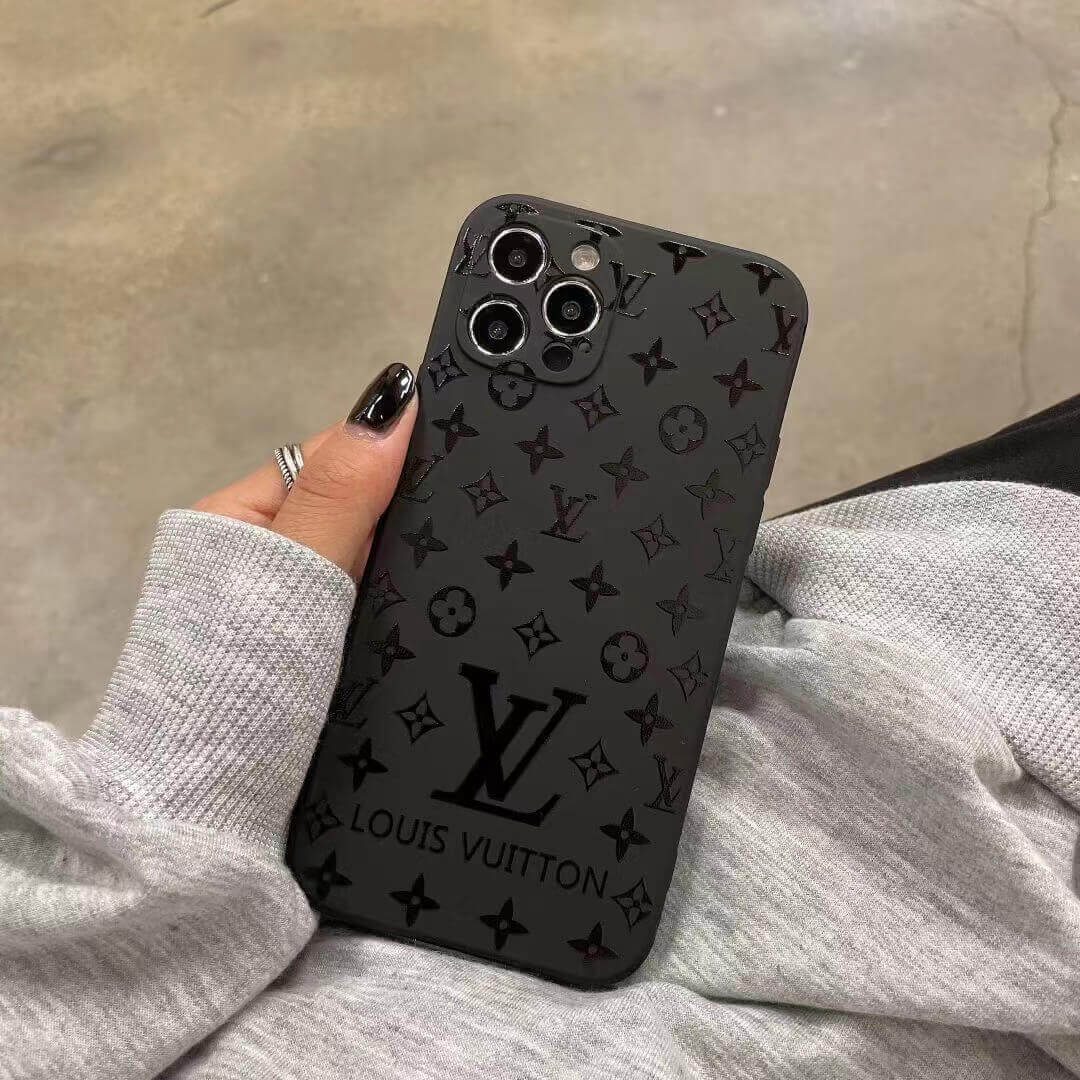 Men Louis Vuitton Slim Black Case for iPhone 16 15 11 12 13 14 Pro Max ...