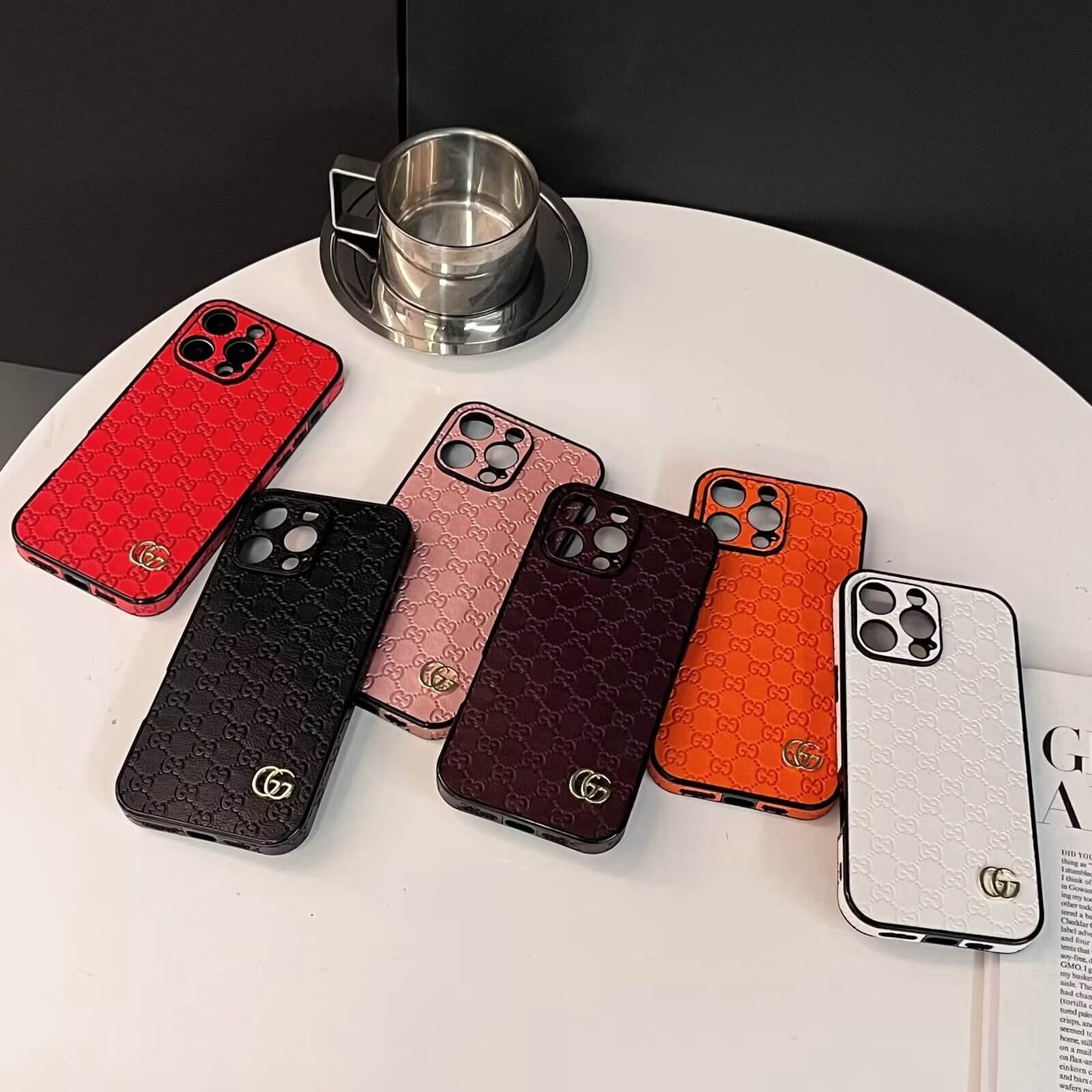 Gucci Imprint Leather Thin iPhone Case