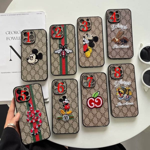 Handcrafted Premium Gucci Animal Embroidered Full Cover Phone Case ...