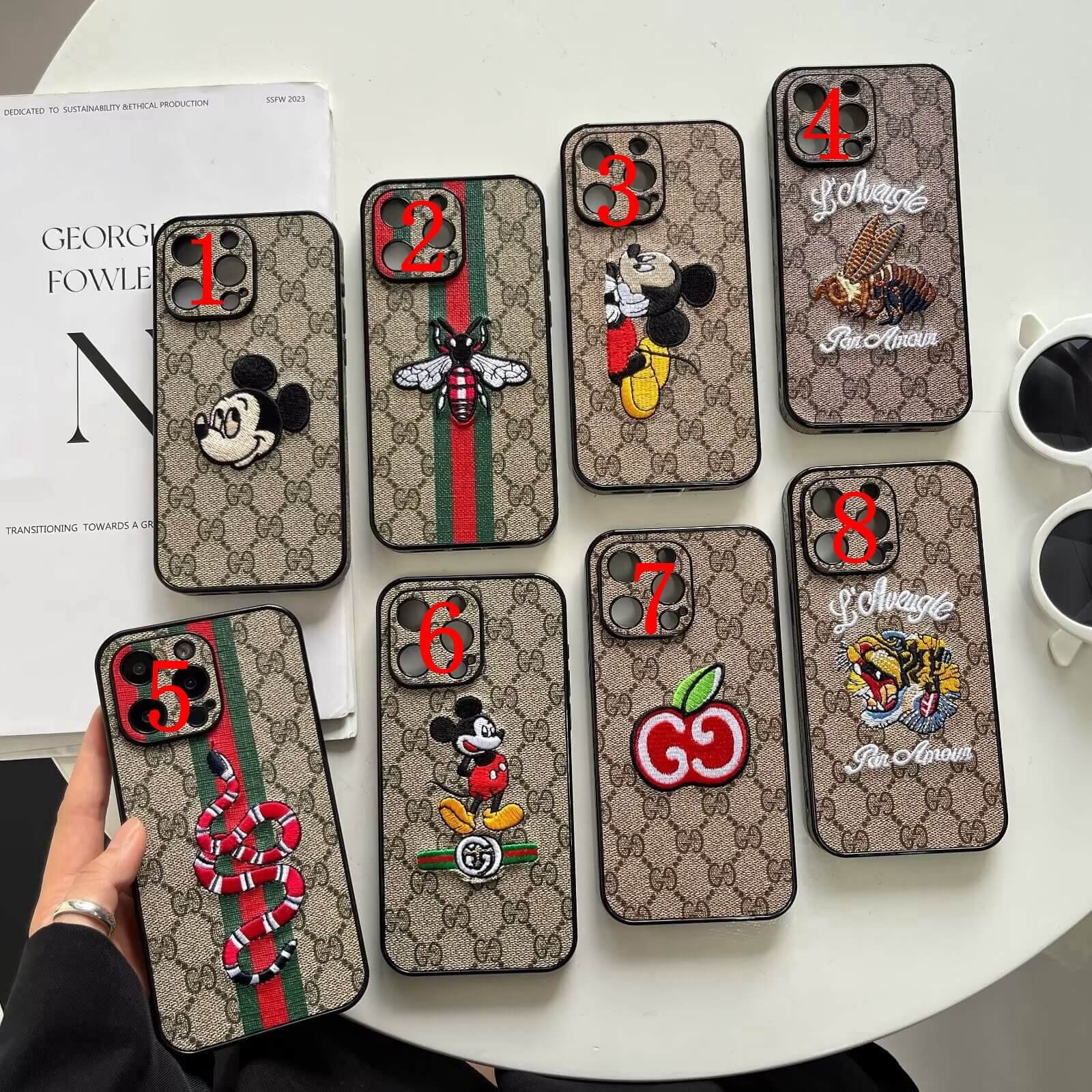 Handcrafted Premium Gucci Animal Embroidered Full Cover Phone Case ...