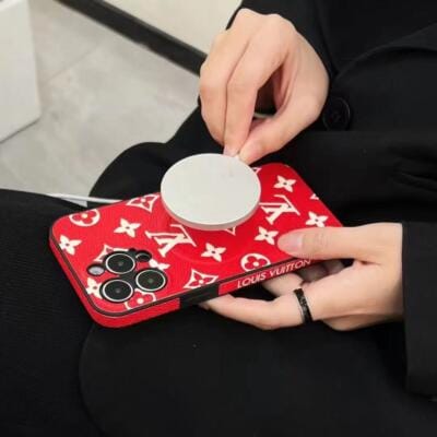 Premium Louis Vuitton Red Monogram Magsafe iPhone Case