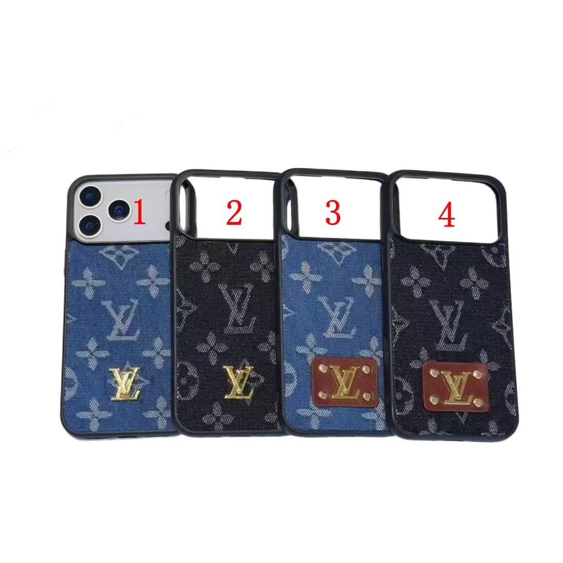 LV-Style Denim & Metal Logo Case for iPhone 17, Pro, Air, Max | Hand ...