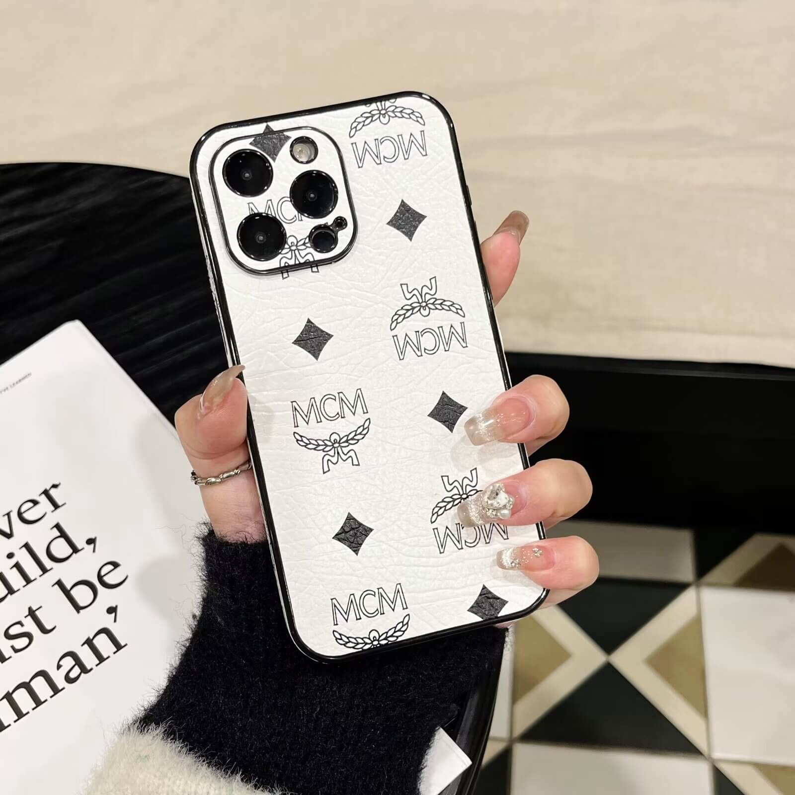 Amazon MCM Leather Phone Case with Camera Cover - Luxury Handcrafted ...