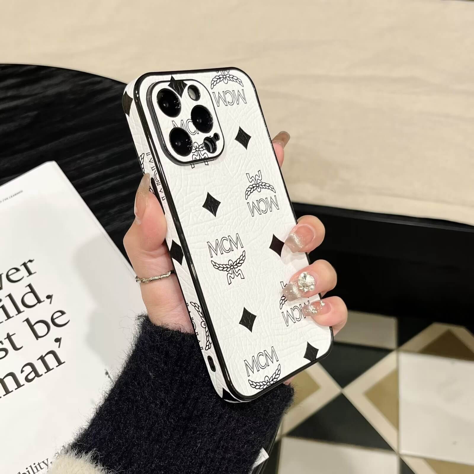 Amazon MCM Leather Phone Case with Camera Cover - Luxury Handcrafted ...