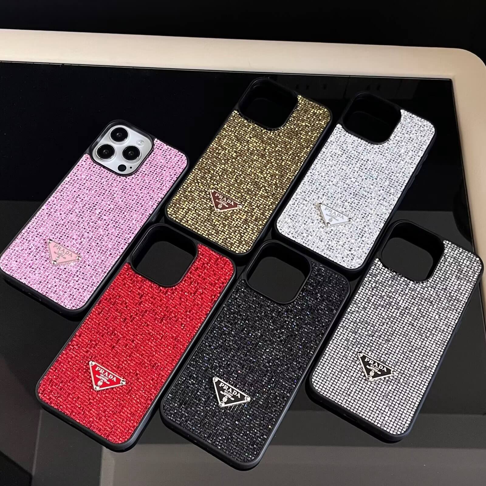 On Sale Prada Sparkling Glitter Thin Phone Case - Luxury Handcrafted ...